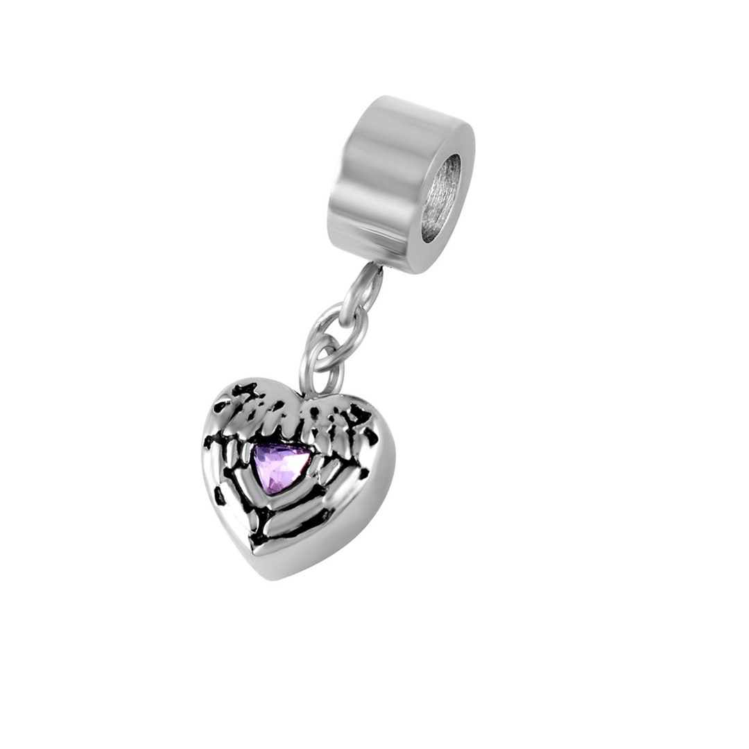 CREMATION JEWELLERY Ashes Urn Heart Charm With Stone for Bracelet ...