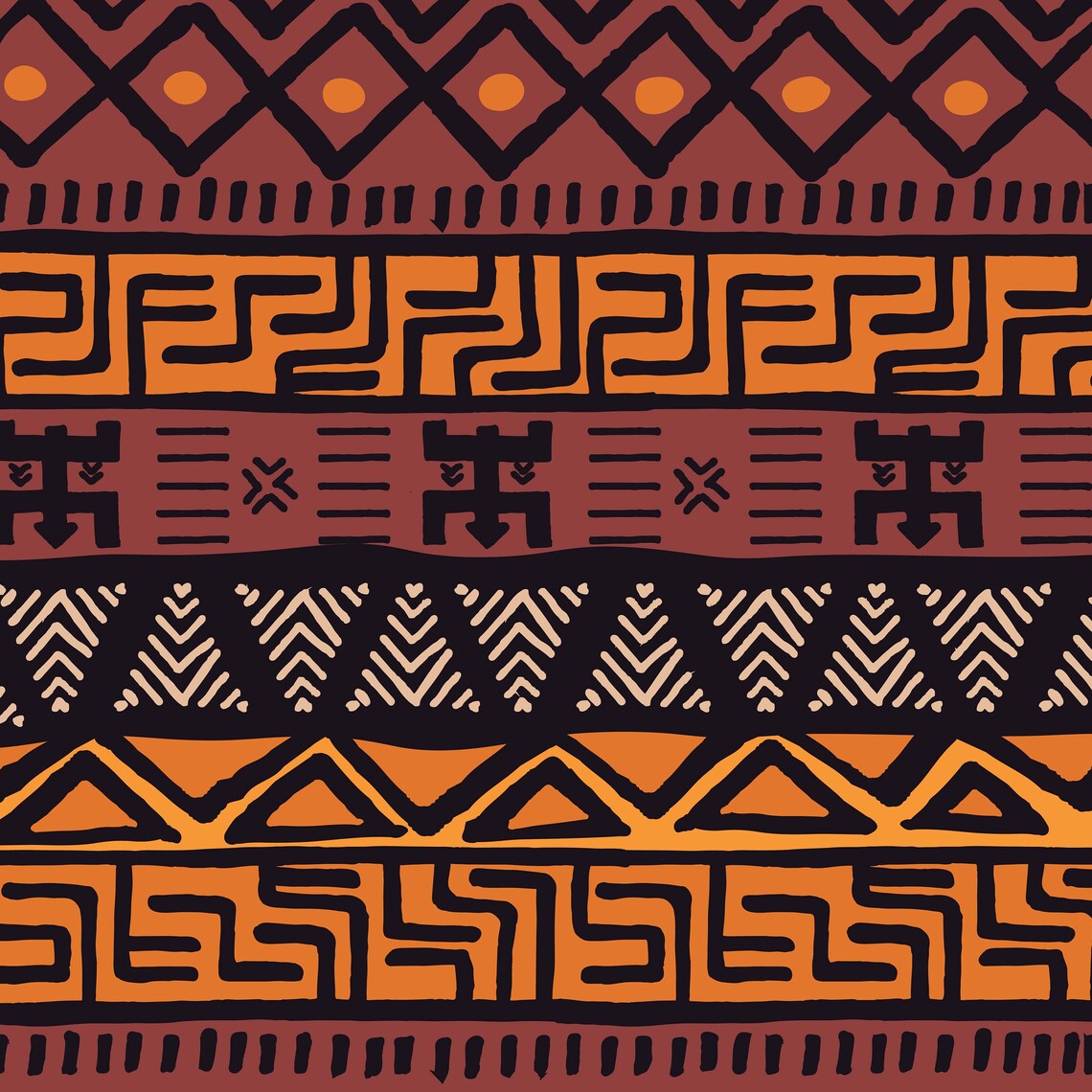 6 Hand Made African Digital Scrapbook Paper | African Background ...