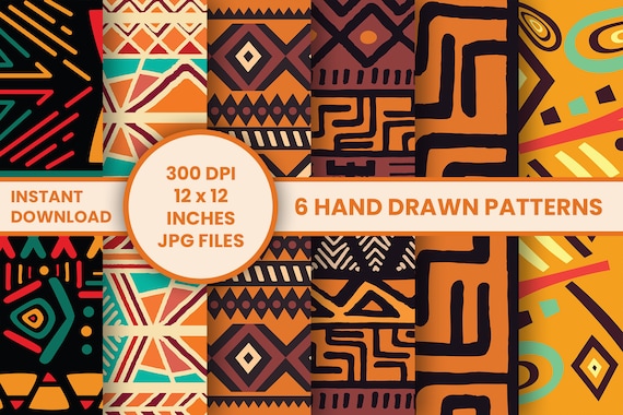 6 Hand Made African Digital Scrapbook Paper African - Etsy