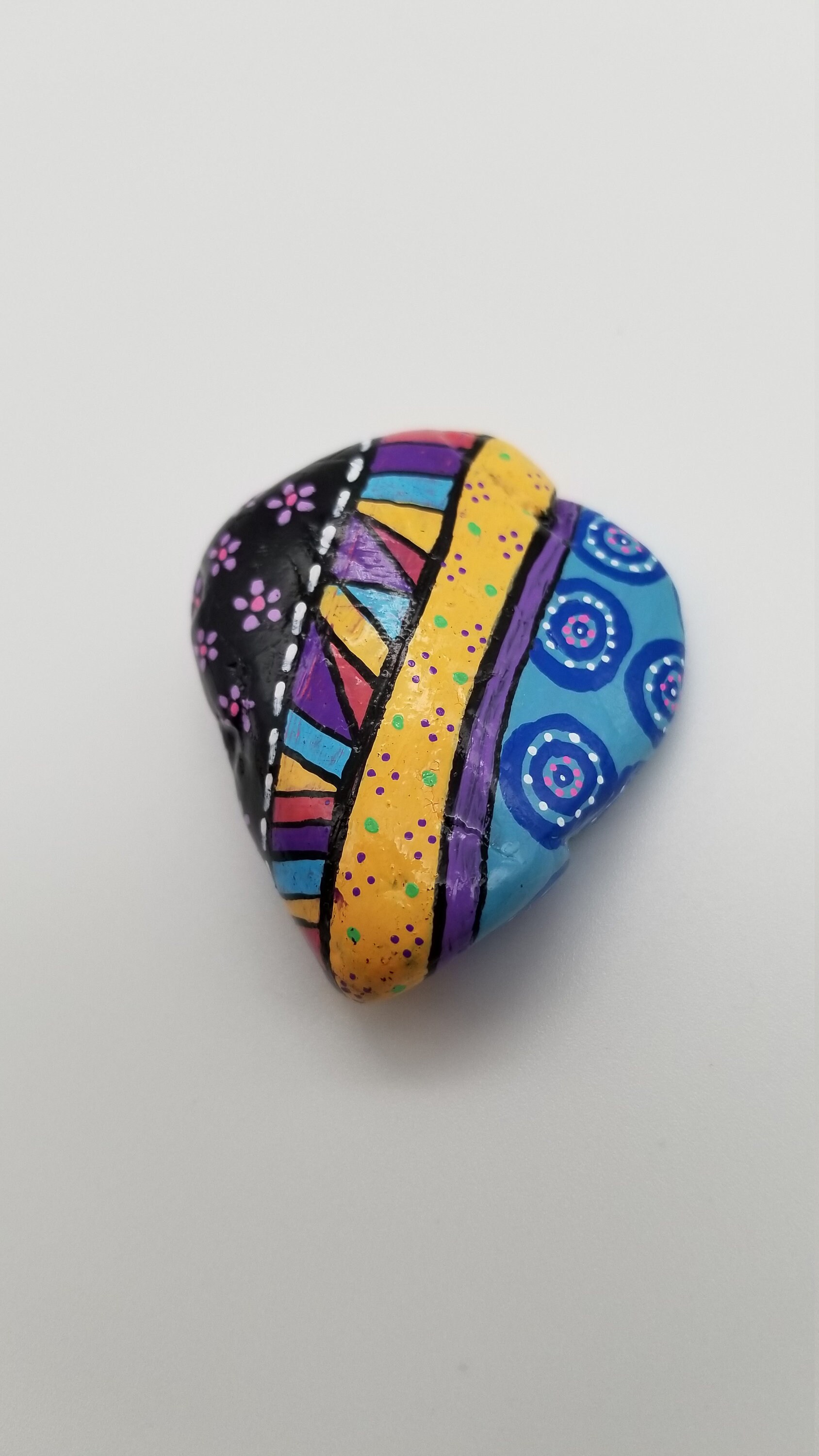 Hippie Rock - Handpainted Natural Stone. - Etsy