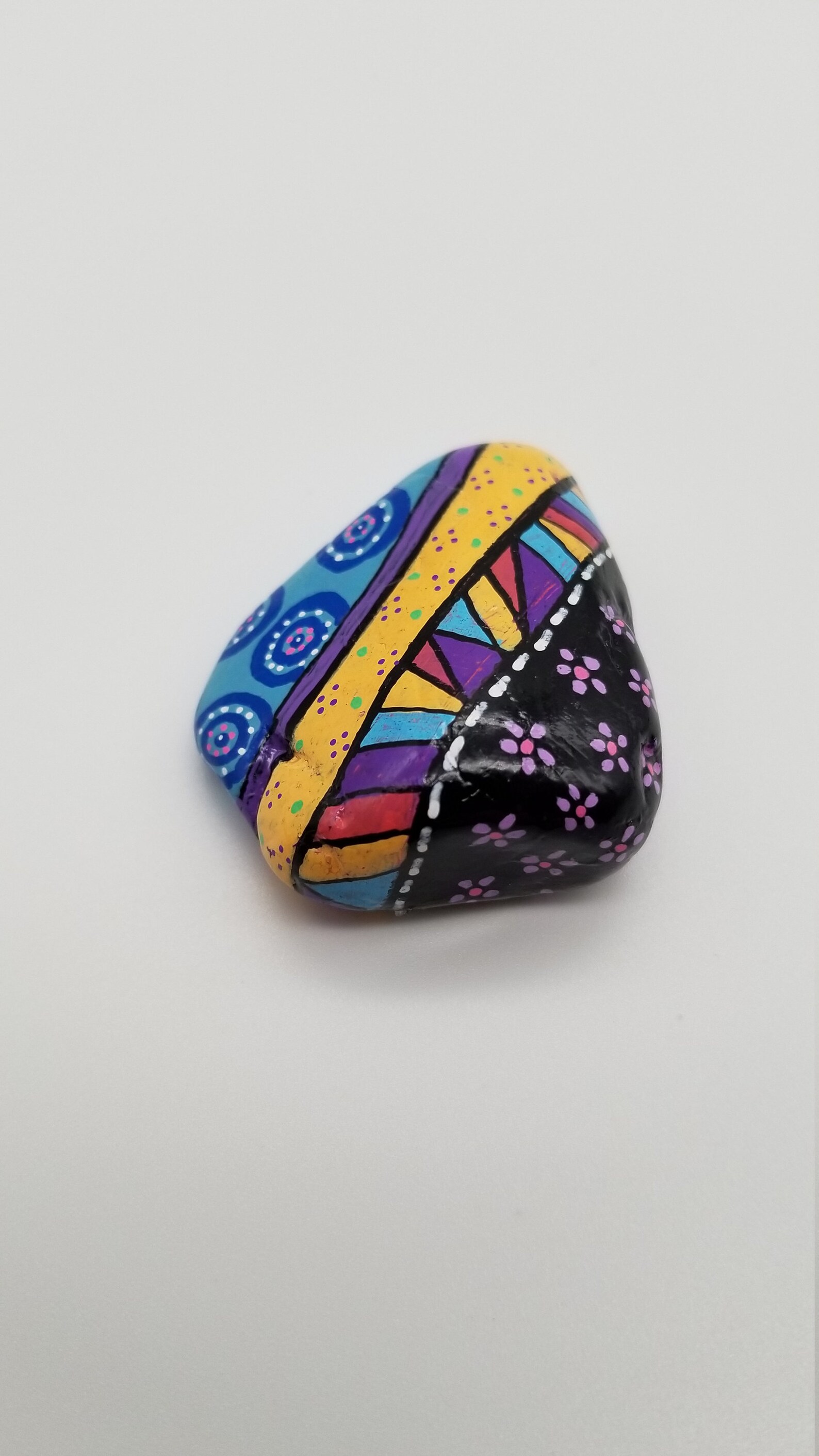 Hippie Rock - Handpainted Natural Stone. - Etsy
