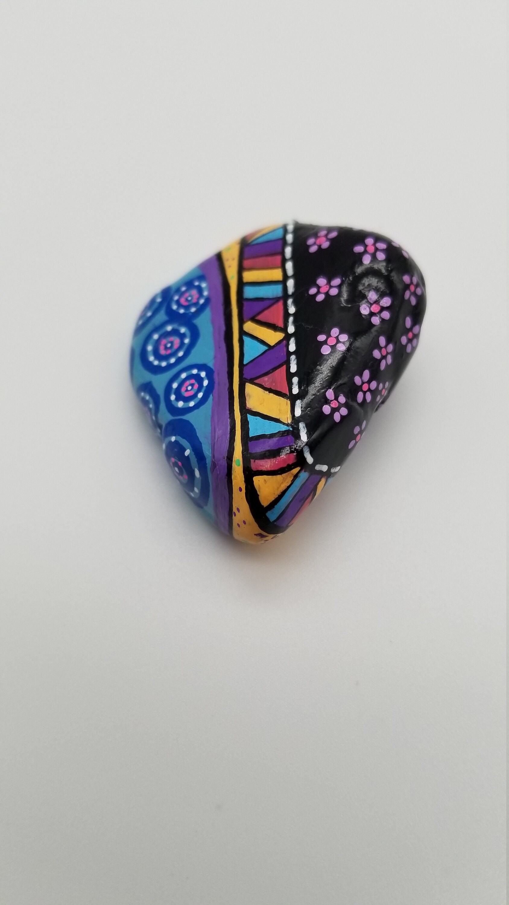 Hippie Rock - Handpainted Natural Stone. - Etsy