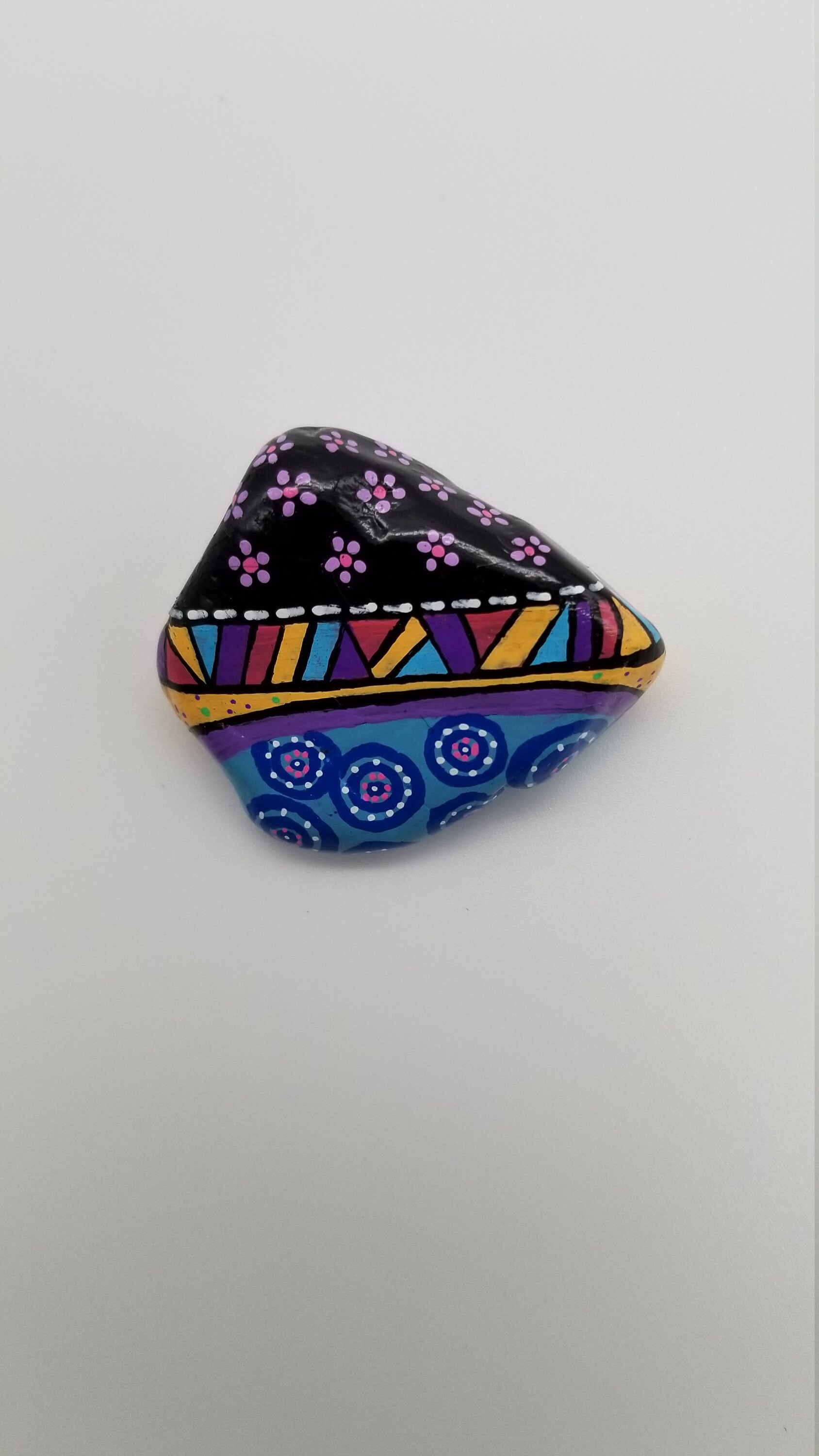 Hippie Rock - Handpainted Natural Stone. - Etsy