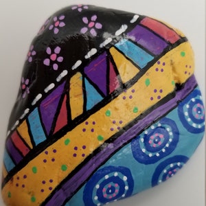 Hippie Rock - Handpainted Natural Stone. - Etsy