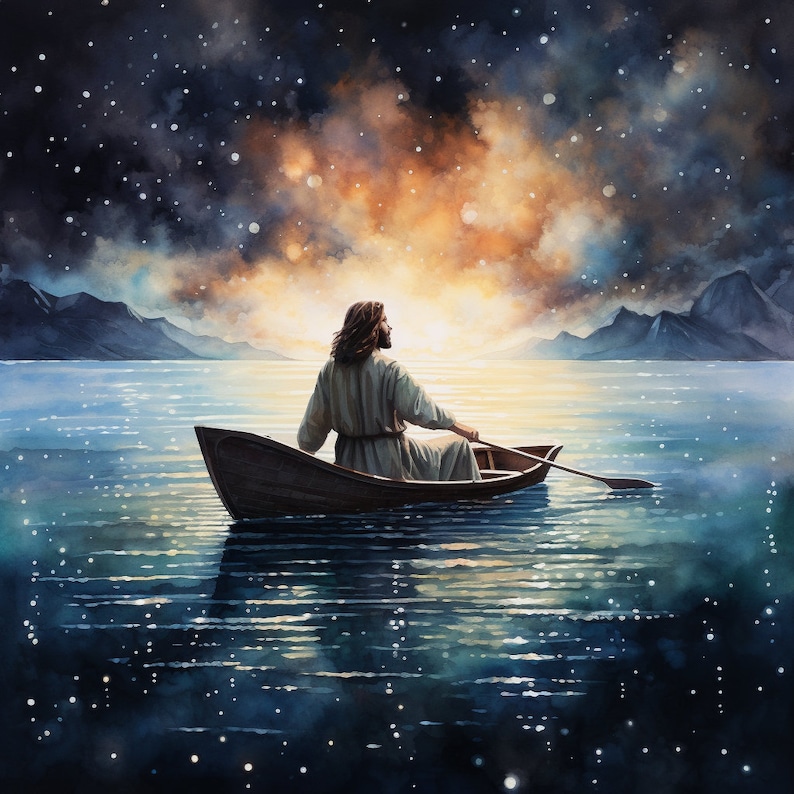 Jesus Calms the Seas | Underneath the Stars | Canvas Art | Religious ...