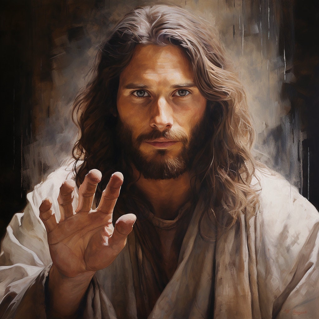 Savior Reaching Out His Hand Amidst the Dark | Acts 3:7 - Etsy