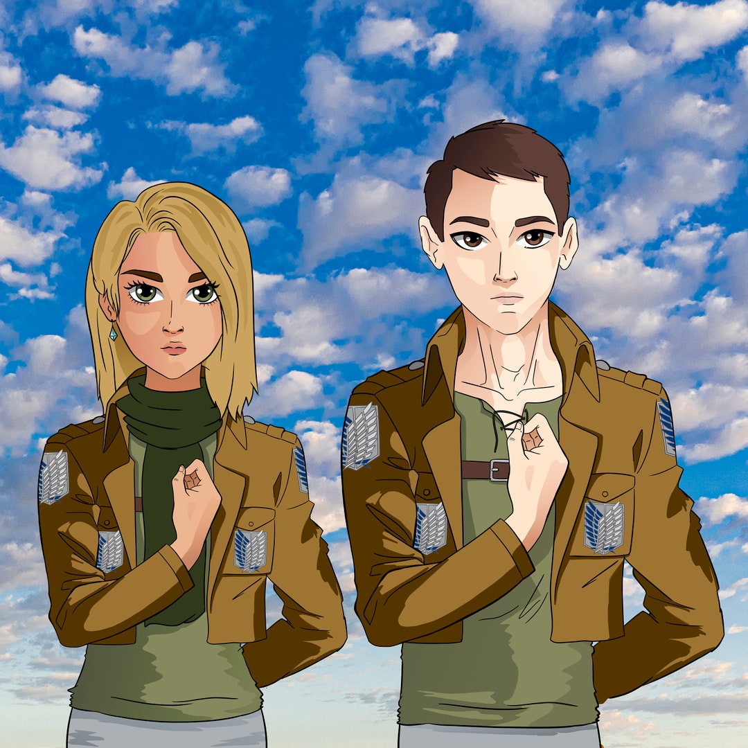 AOT, Custom Anime Portrait, Anime Illustration, Family Portrait, Gift ...