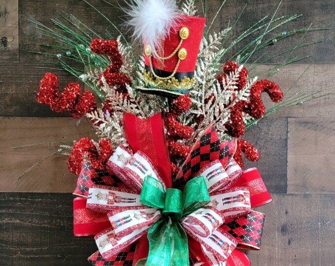 Nutcracker Tree Toppertree Topper Bowchristmas Nutcracker - Etsy