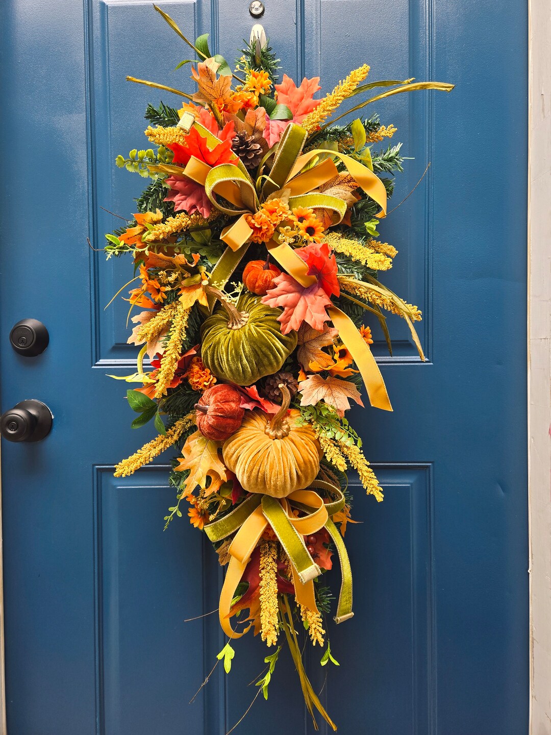 Elegant Fall Swag,large Pumpkin Swag for Door,rich Fall Colors,fall ...
