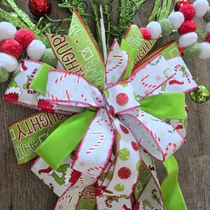 Whimsical Tree Topper, Bright Green and Red Topper,green Monster, Candy ...