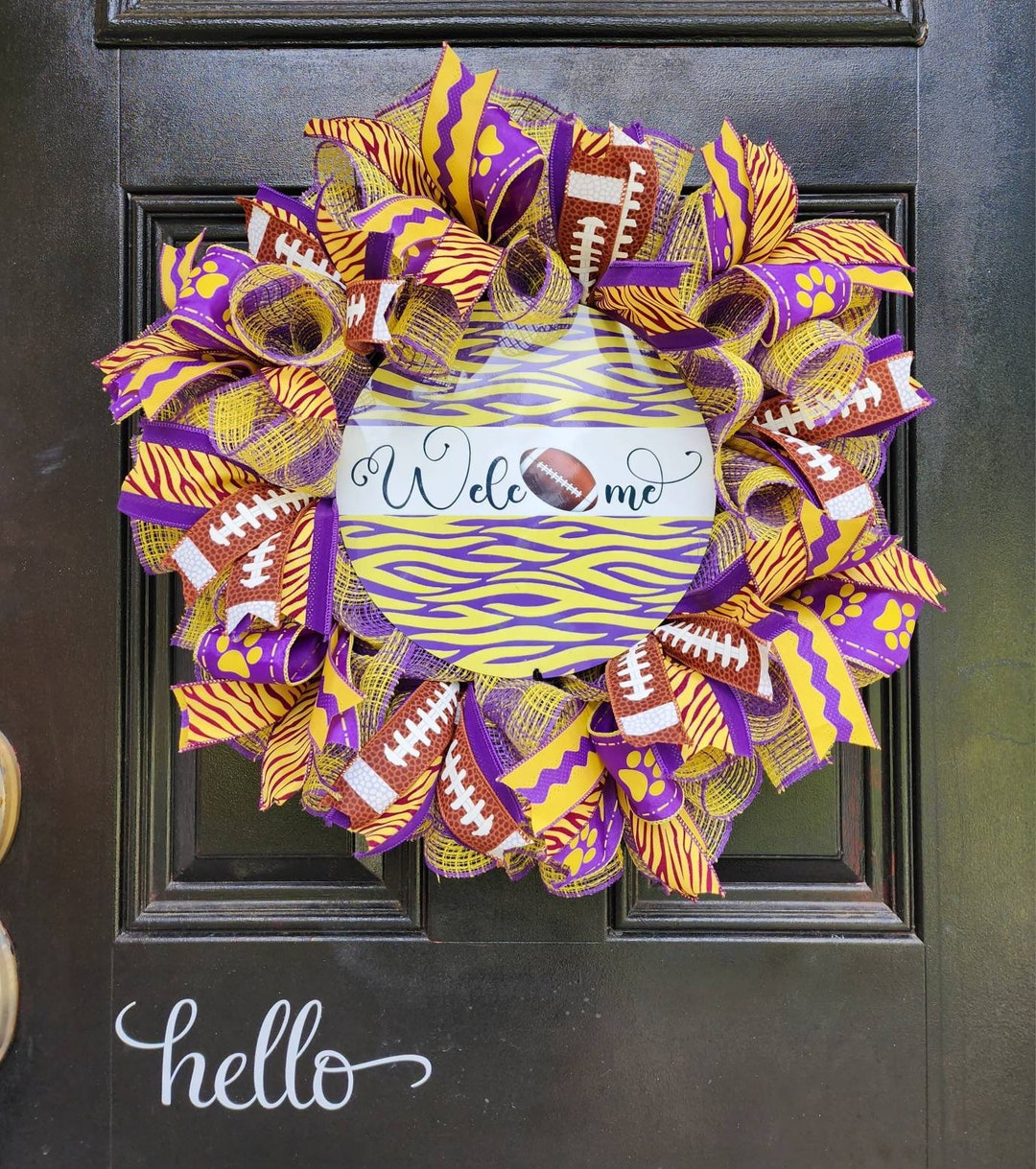 LSU Wreath,tigers Football,lsu Fan Decor,football Wreath,fan Gear,lsu ...