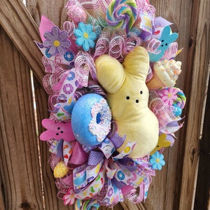 Large Peeps Swag,peeps Easter Wreath,sugar Bunnies Wreath,marshmallow ...