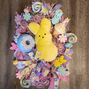 Large Peeps Swag,peeps Easter Wreath,sugar Bunnies Wreath,marshmallow ...