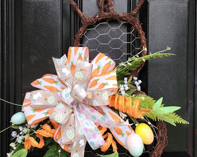 Bunny Shaped Wreath,bunny Grapevine,floral Bunny Wreath, Easter Bunny ...