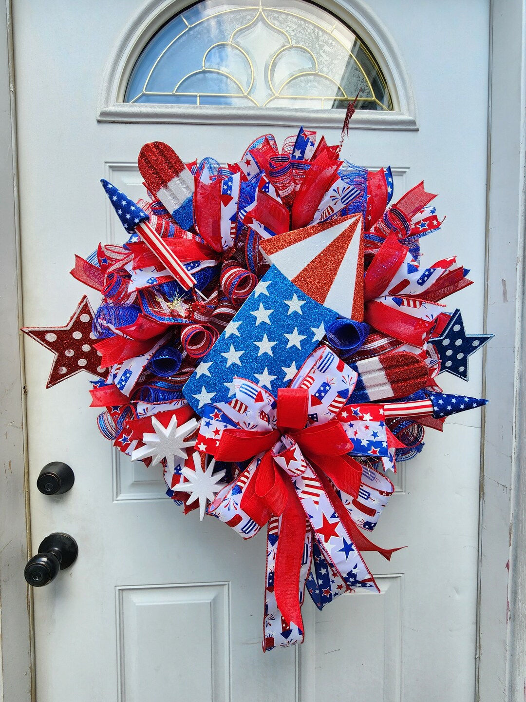 Fireworks Wreath,red White and Blue, Wreath,fourth of July Wreath ...