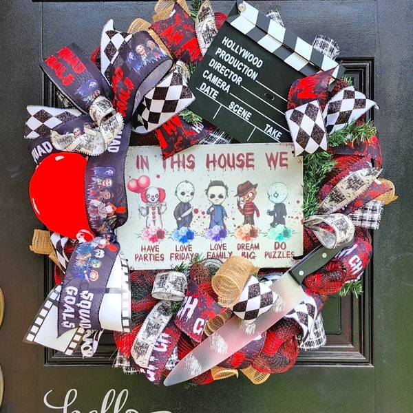 Horror Movie Wreath - Etsy