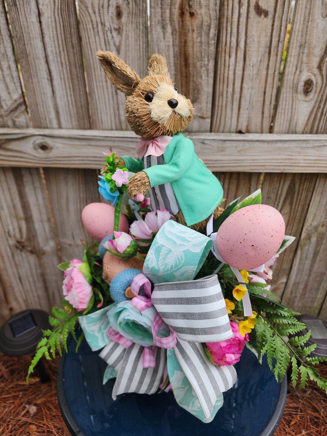Woodland Bunny Centerpiece, Floral,floral Spring Centerpiece, Sisal ...