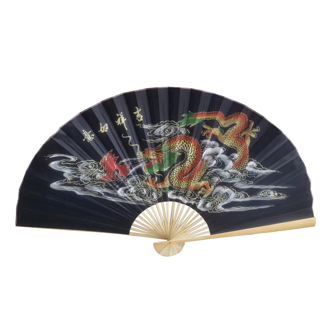 XL Oriental Dragon Wall Fan - Etsy