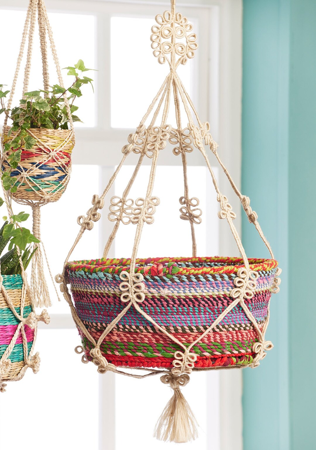 Decorative Macrame Jute Plant Hanger - Etsy