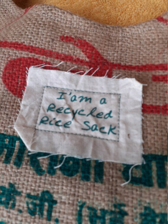 Recycled Rice Sack Bag Handcrafted 100% Cotton | Etsy
