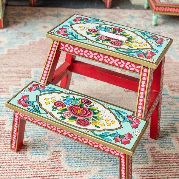 Hand Painted Stool - Etsy