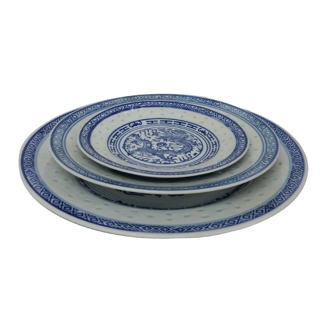 Rice Pattern Plates Set - Etsy