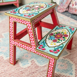 Step Stool, Rikisha, Hand Painted - Etsy