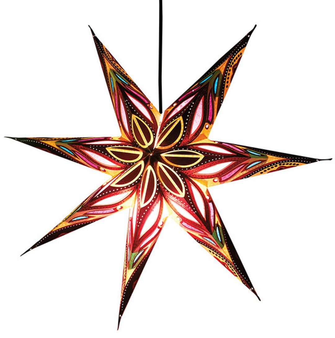 7 Point Cream/red Star Lampshade - Etsy