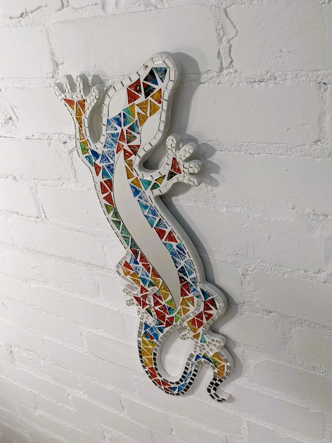 Gecko Mirror Multi Coloured Mosaic 60x19cm - Etsy