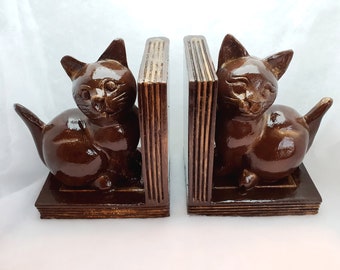 Cat bookends | Etsy