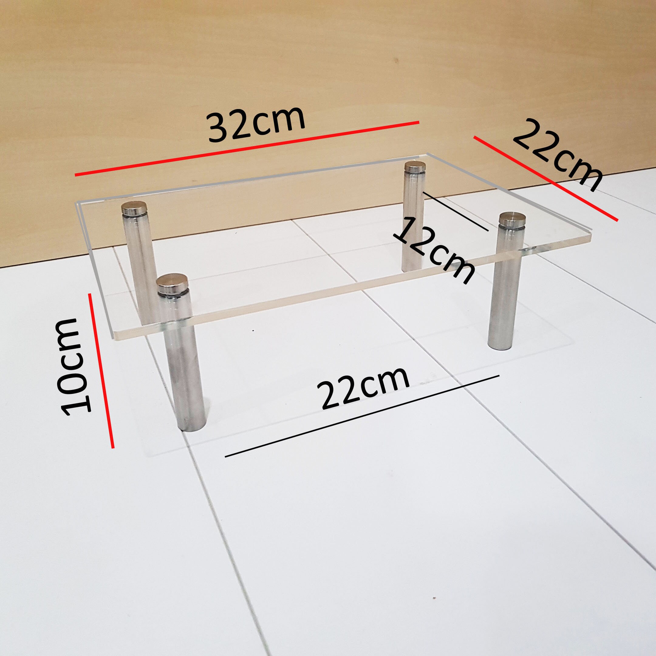 Perspex Acrylic LCD TV Computer Monitor Screen Stand Riser Table Desk ...