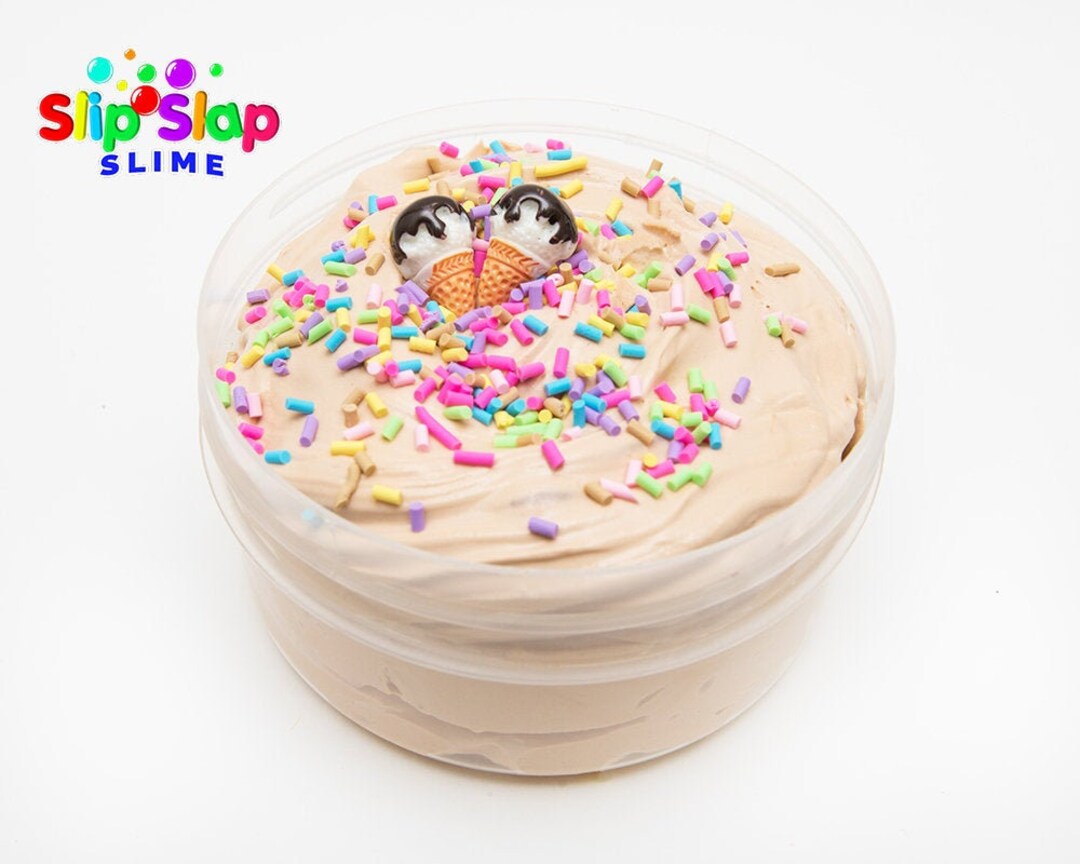 Choc Fudge Sundae - Butter Slime (250ml Container) - With Rainbow Clay ...