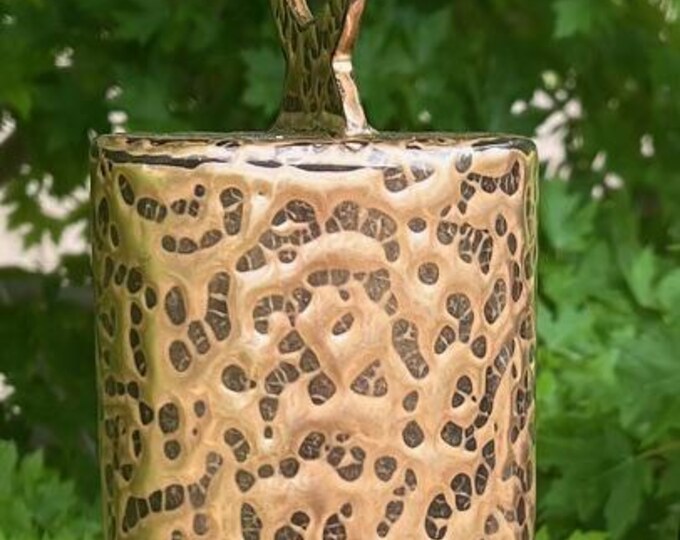 Steel Cylinder Tank Bell Hammered Copper Bronze Rustic Gong Entryway ...