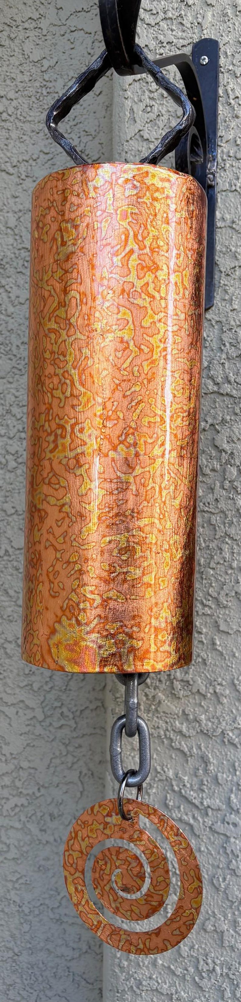 Steel Cylinder Tank Bell Wind Chime: Gold Copper Gong Southwestern Yard ...