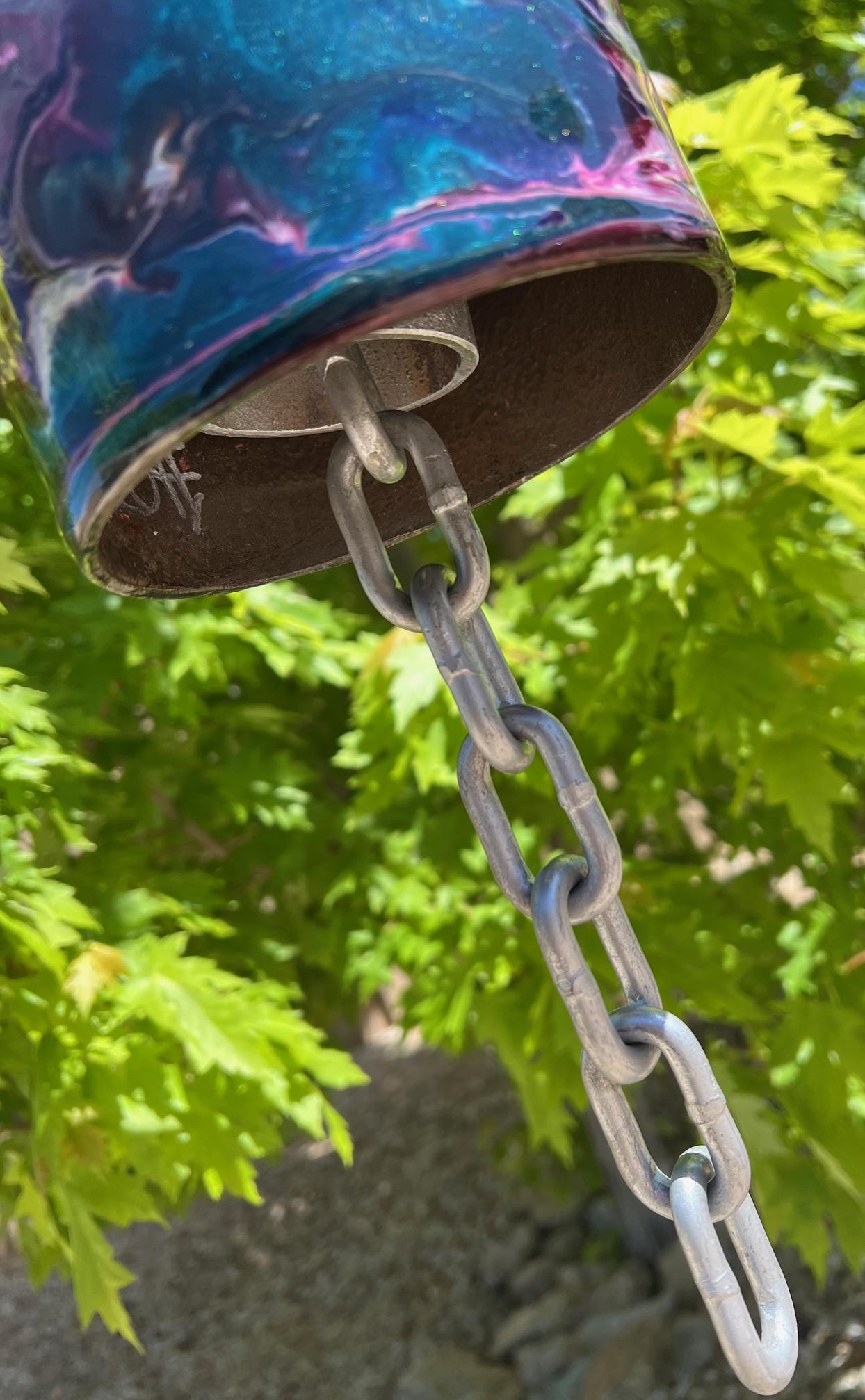 Steel Cylinder Tank Bell Wind Chime Sound Sculpture Purple Ocean Waves ...