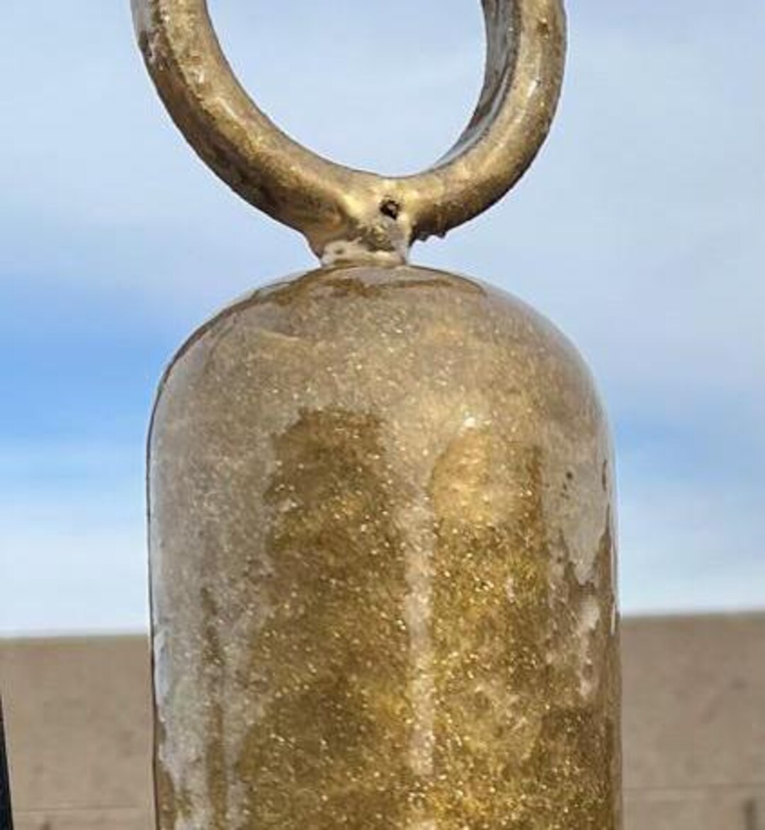 Golden Steel Ranch Dinner Bell - Rustic Wind Chime 50th Wedding ...