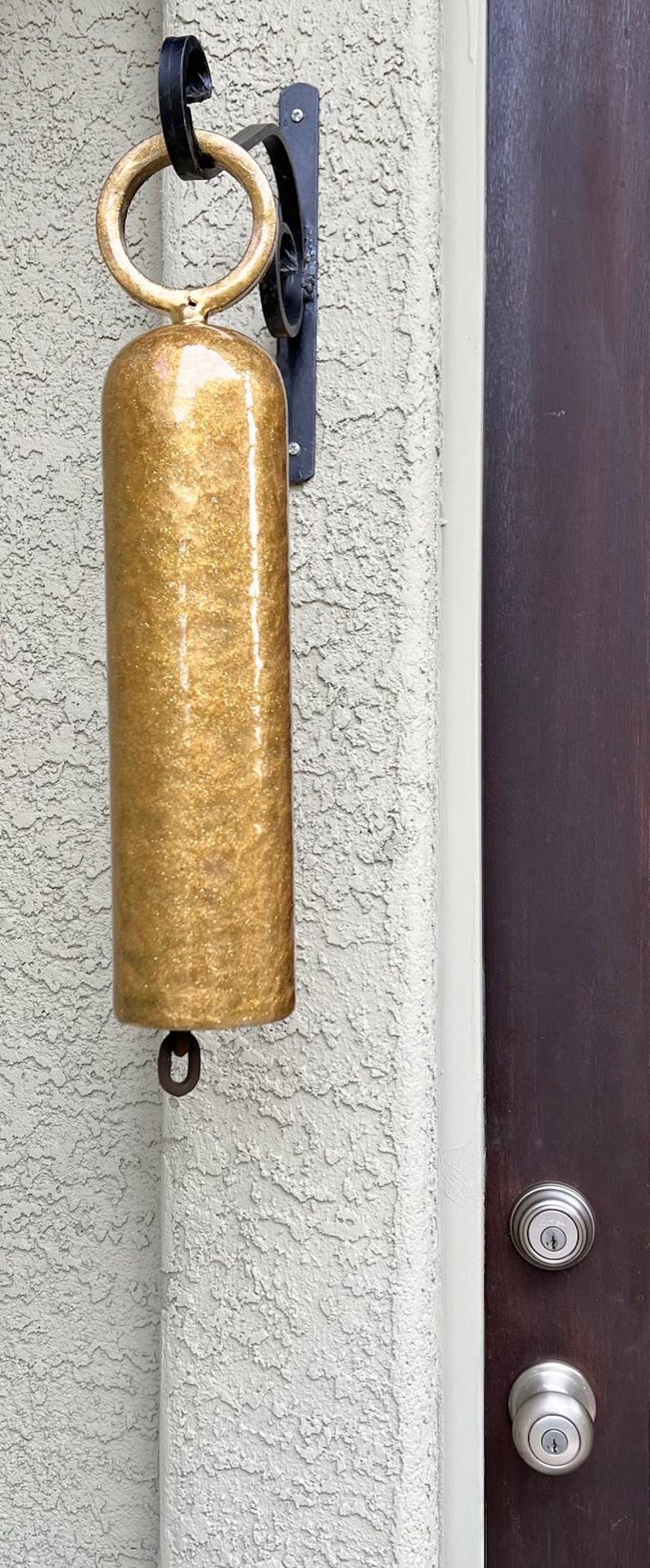 Golden Steel Ranch Dinner Bell - Rustic Wind Chime 50th Wedding ...