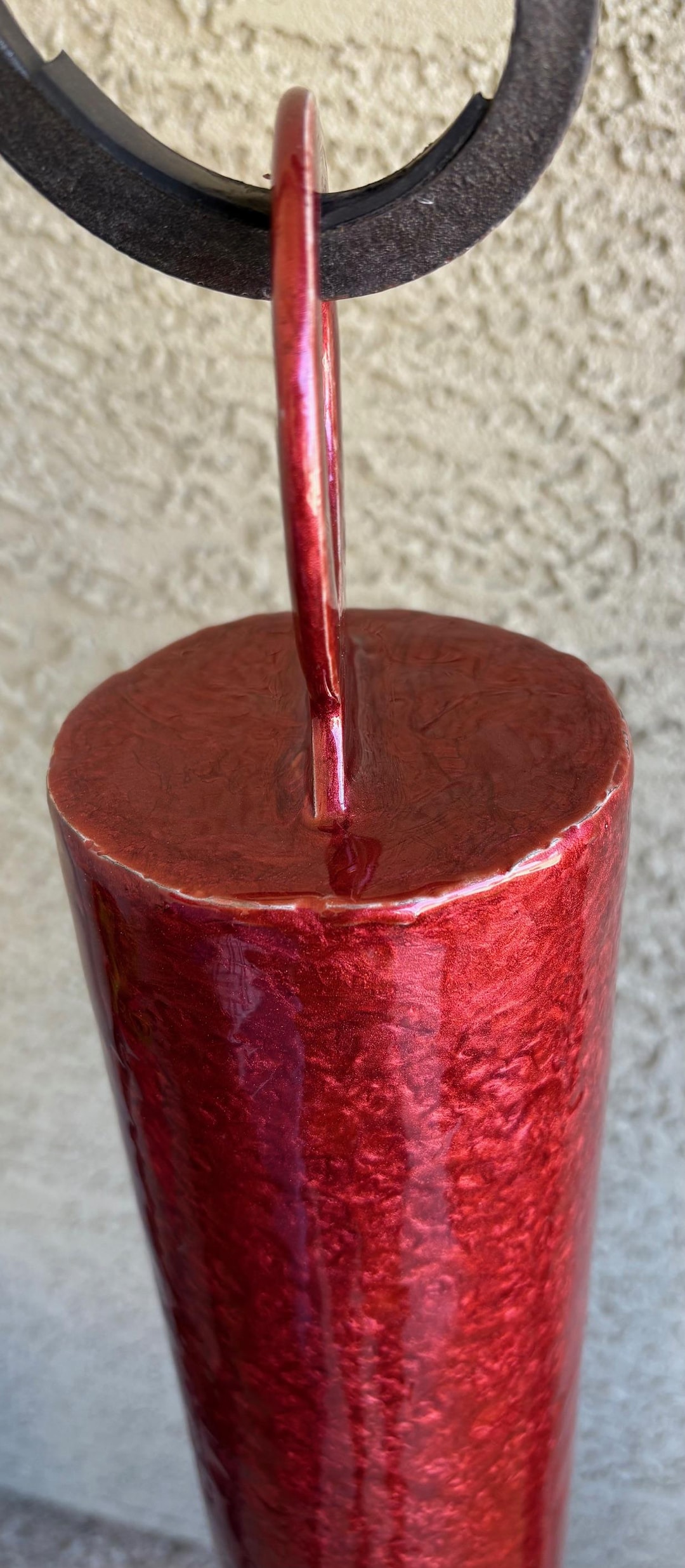 Steel Cylinder Tank Bell Wind Chime: Burgundy Rose Gong Southwestern ...