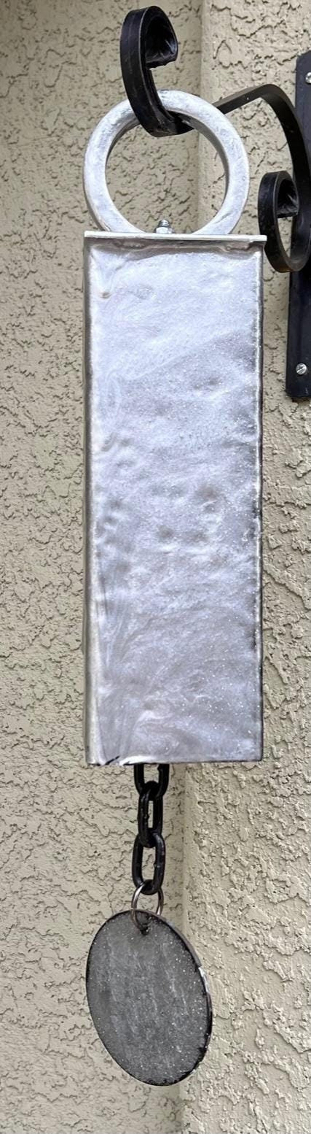 Steel Cylinder Tank Bell Wind Chime: 25th Anniversary Silver Square ...