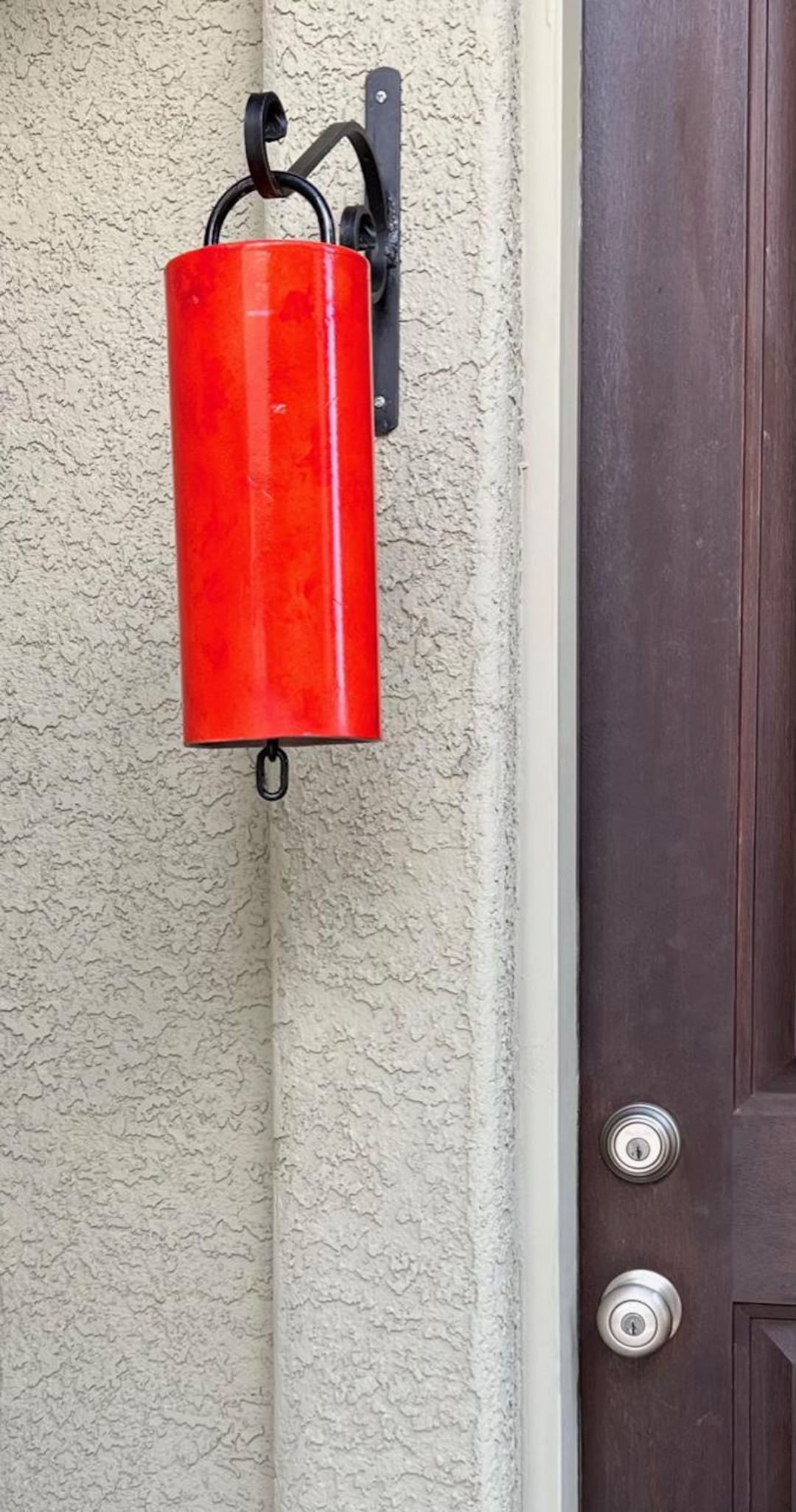 Steel Cylinder Tank Bell Industrial Grade Orange Black Paint Rustic ...