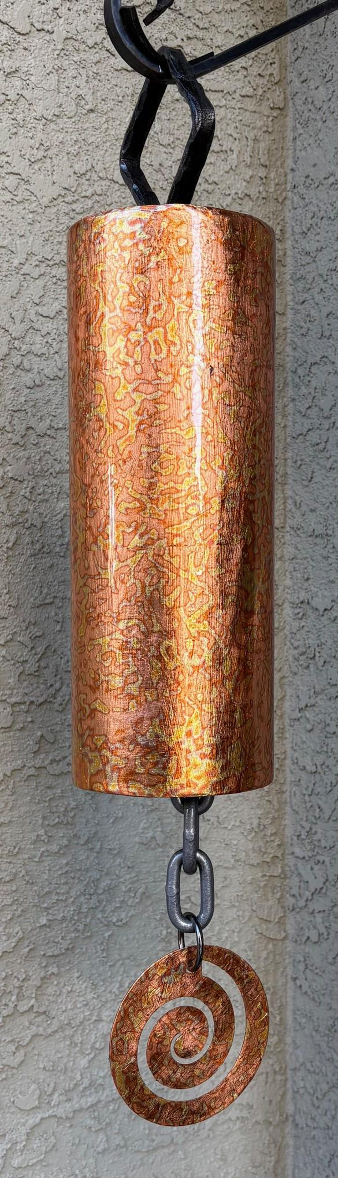 Steel Cylinder Tank Bell Wind Chime: Gold Copper Gong Southwestern Yard ...