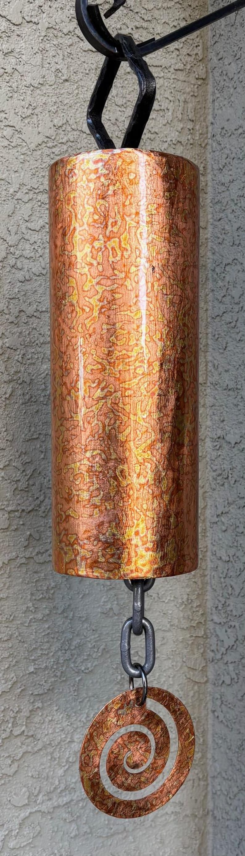 Steel Cylinder Tank Bell Wind Chime: Gold Copper Gong Southwestern Yard ...