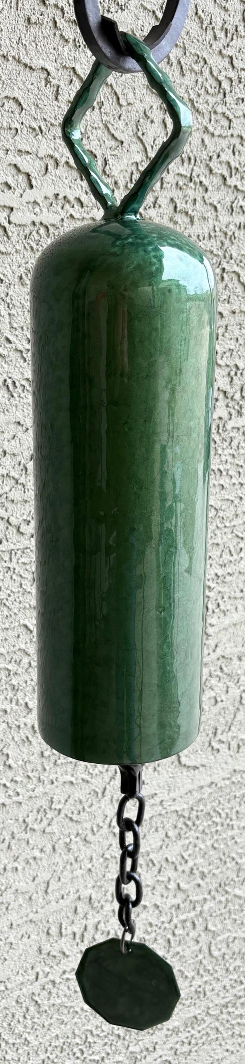 Steel Cylinder Tank Bell Wind Chime: Rainforest Green Tranquil Soothing ...