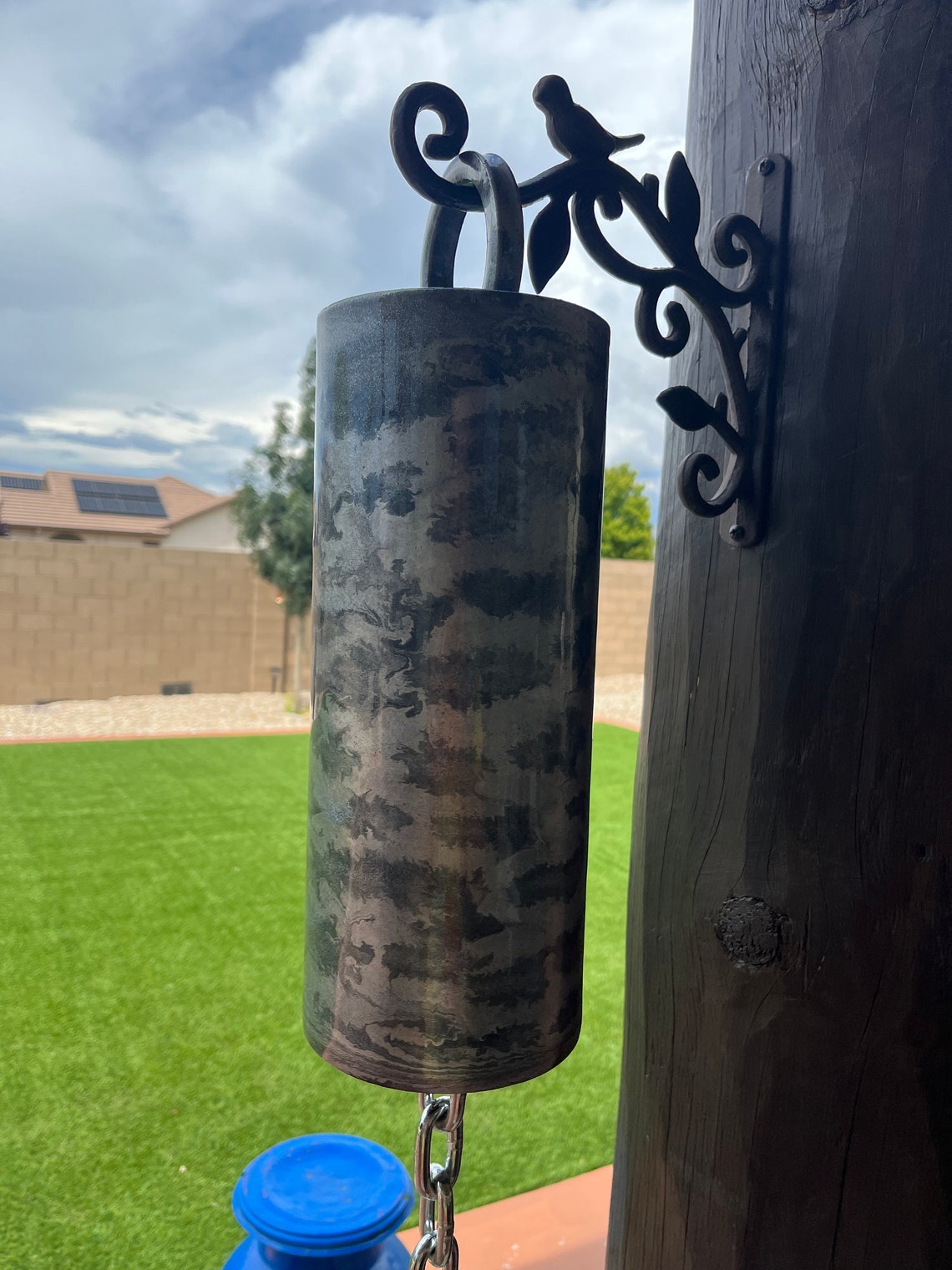 Steel Cylinder Bell Ranch Bell Dinner Bell Rustic Gong Entry Bell Wind ...