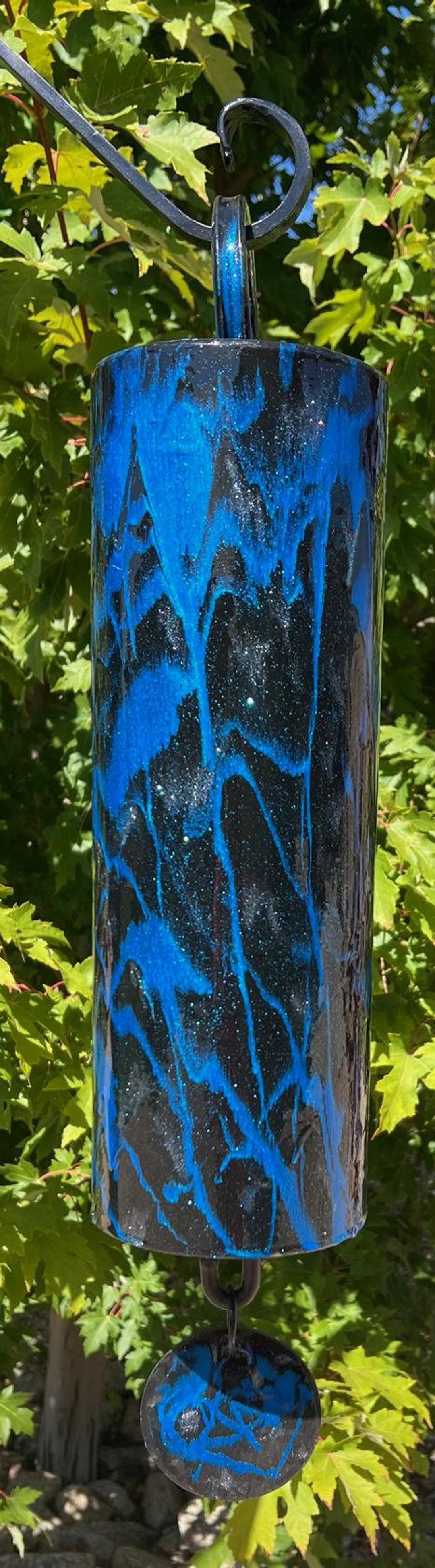 Steel Cylinder Tank Bell Rustic Gong Entryway Wind Chime Blue Bolt ...
