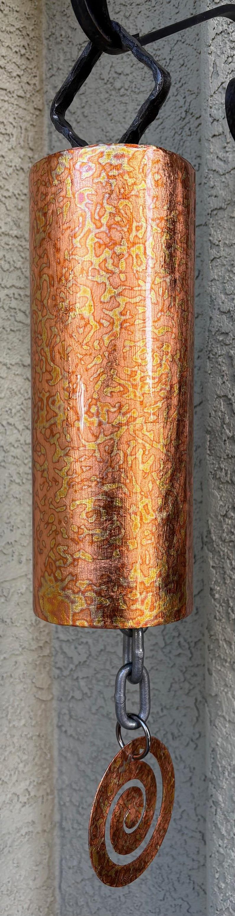 Steel Cylinder Tank Bell Wind Chime: Gold Copper Gong Southwestern Yard ...