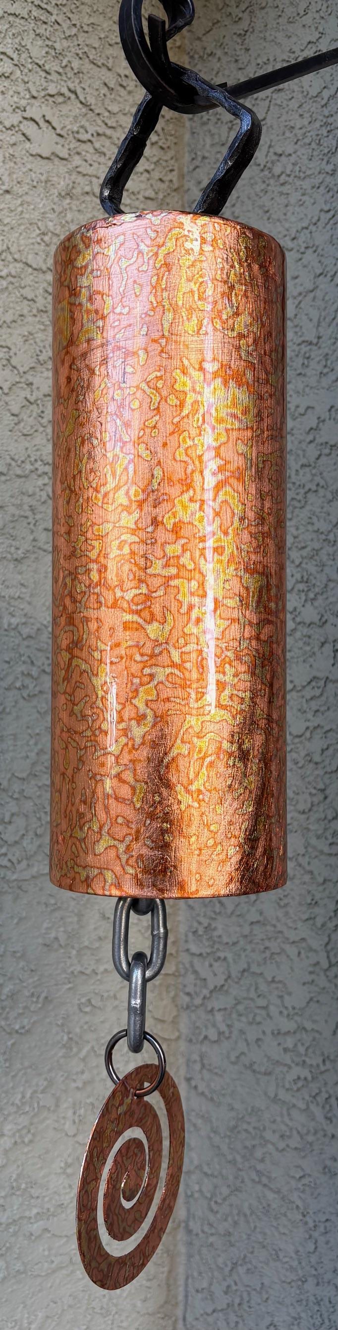 Steel Cylinder Tank Bell Wind Chime: Gold Copper Gong Southwestern Yard ...