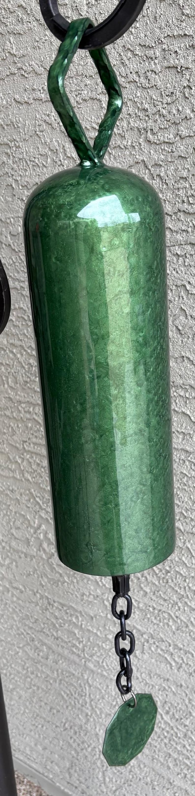 Steel Cylinder Tank Bell Wind Chime: Rainforest Green Tranquil Soothing ...