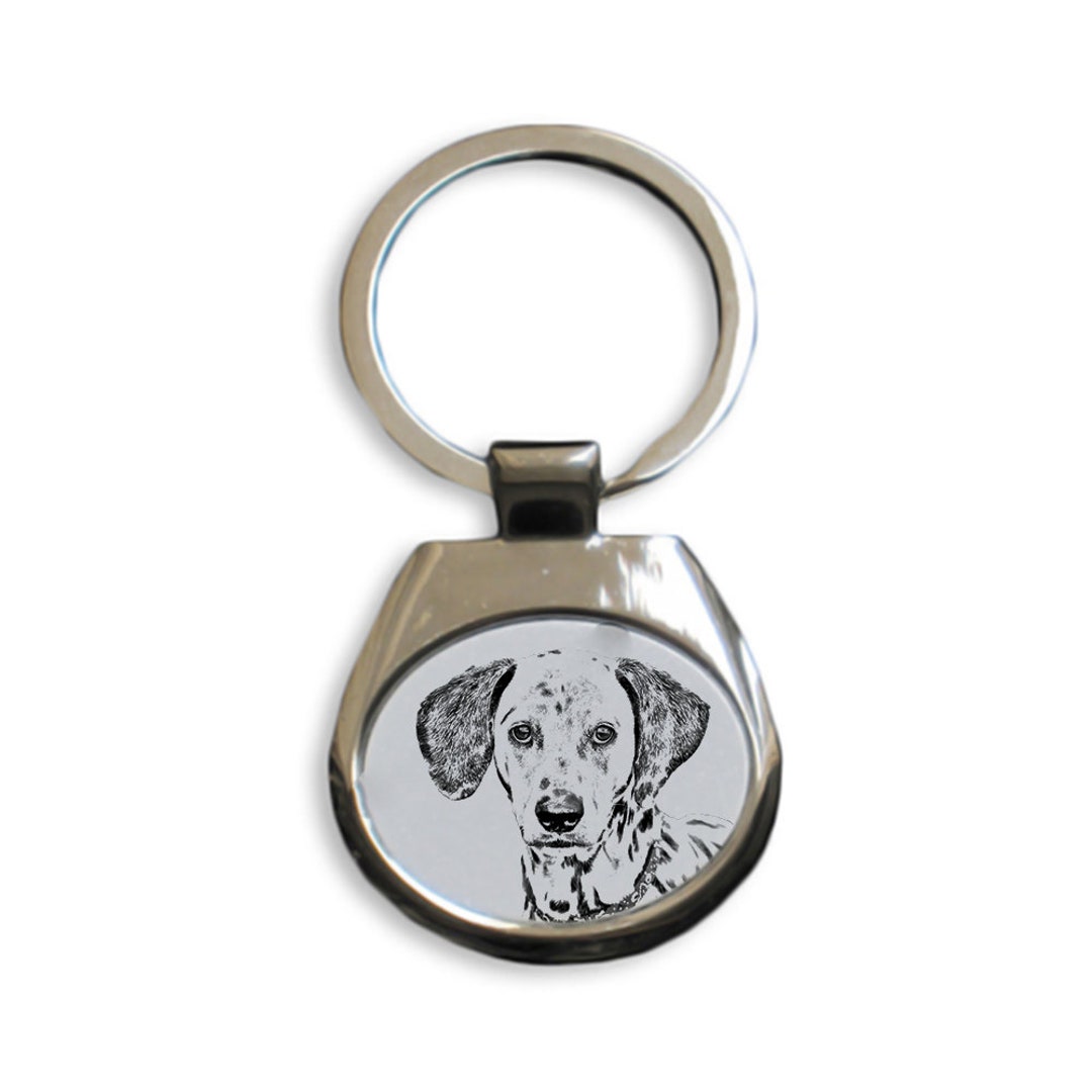 Dalmatian Keyring, Keychain With a Dog, Key Ring, Metal Key Holder ...
