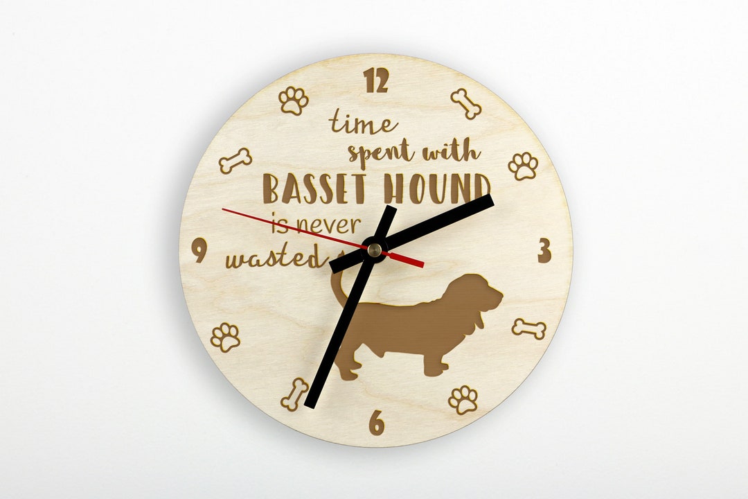 Basset Hound A Clock With a Dog, Wooden Clock, Wall Clock for Dog ...